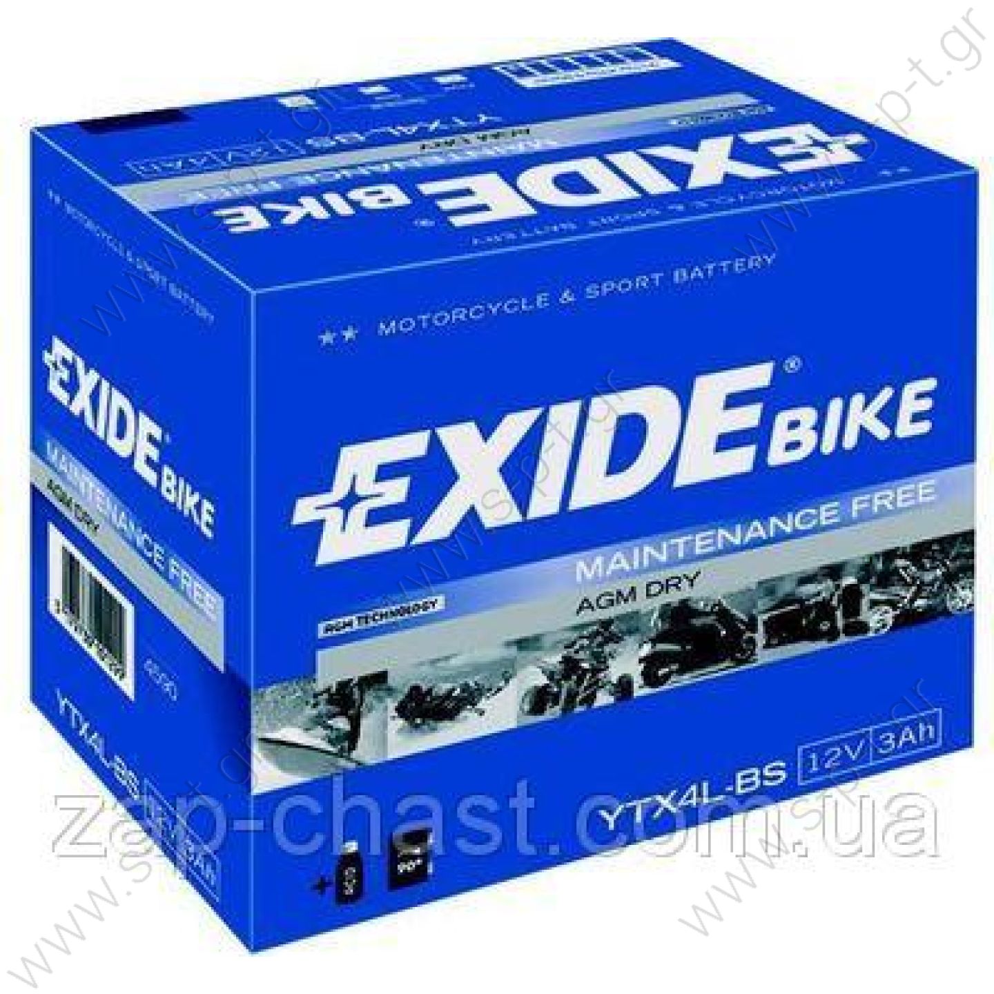 EXIDE MC MAINTENANCE FREE BATTERY YTX4L-BS (3 А/ч) | SPARE PARTS TRADE Ltd